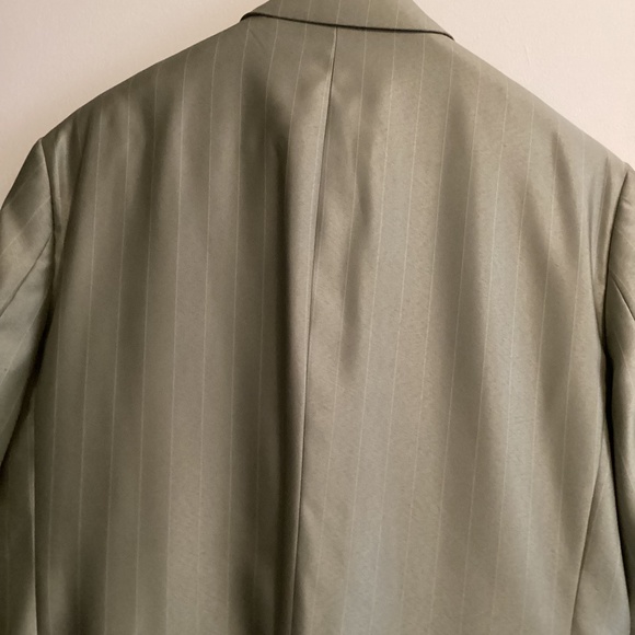 Suits & Blazers | Falcone Mens Olive Green Pin Striped 3 Pc Suit | Poshmark